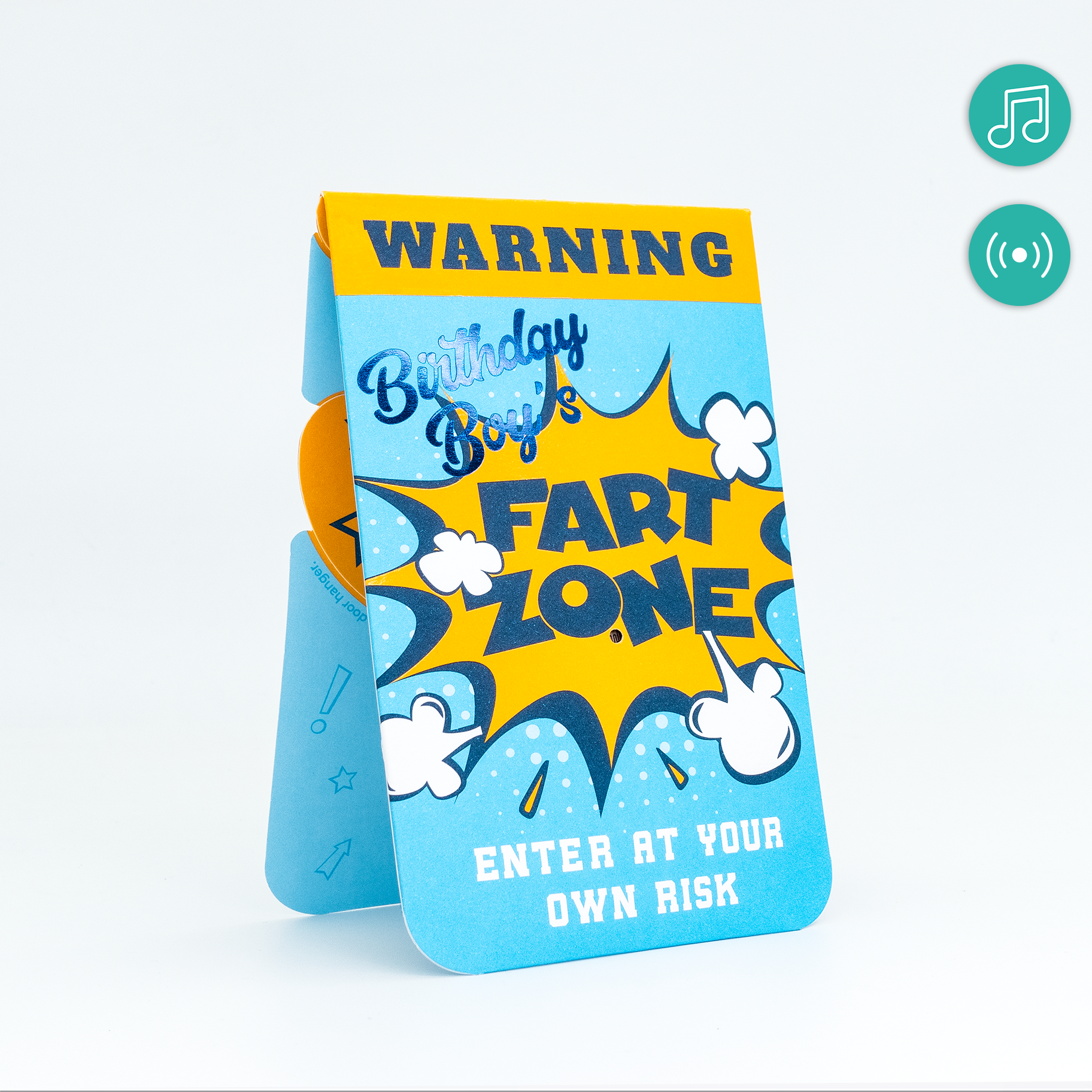Interactive Motion Sensor Door Hanger Birthday Card - Fart Zone – Lumibop